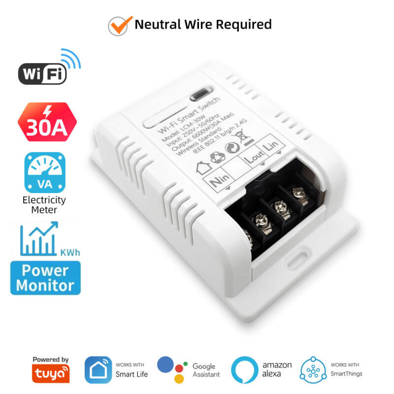 Tuya ZigBee WiFi Smart Switch Module 20A/30A Smart Home Circuit Breaker ...