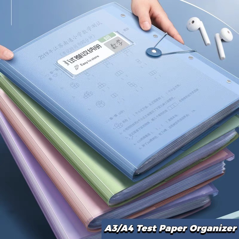 A3 Transparent File Folder Paper Storage Multi-layer Document Organizer ...