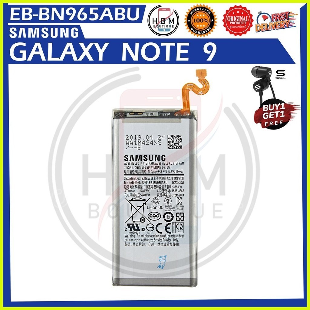 Samsung Galaxy Note 9 Sm N965f Battery Model Eb Bn965abu Original