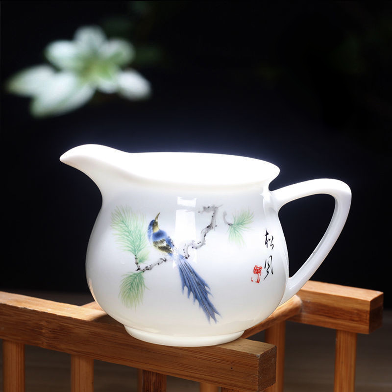 White Porcelain Fair Cup Lanolin Jade Porcelain Tea Cup Kung Fu Tea Set ...