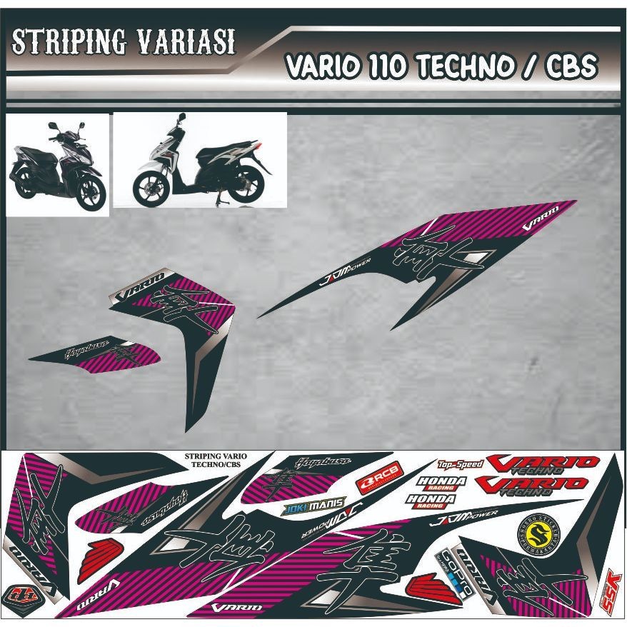 LIS STRIPING STICKER MOTORCYCLE VARIATIONS VARIO TECHNO 110 / VARIATION STICKER LIST VARIATIONS ...