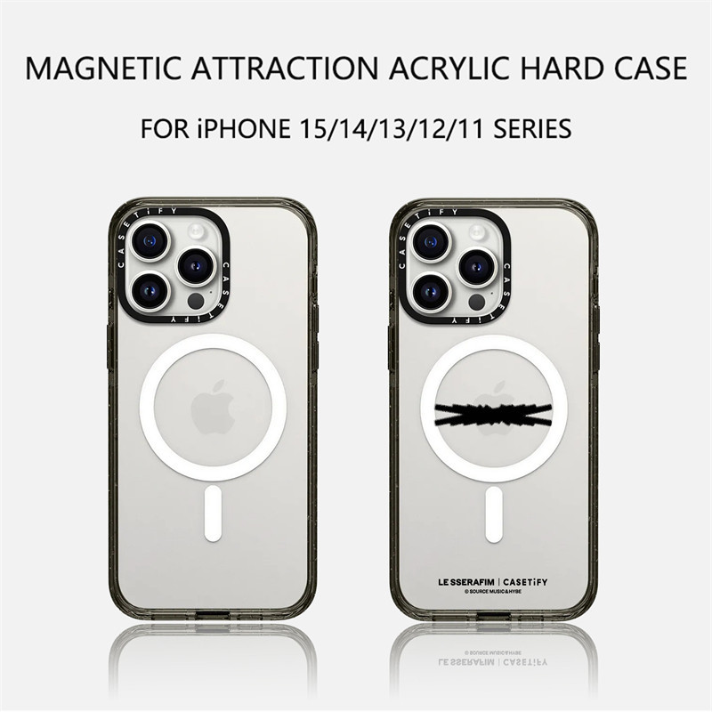 CASETiFY X LE SSERAFIM EASY Signature Case Magnetic suction Black&White ...
