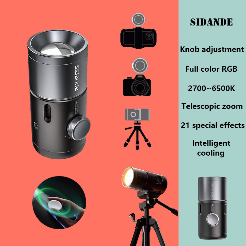 SIDANDE 2700-6500K Live Background RGB Atmosphere Fill Light Adjustable ...
