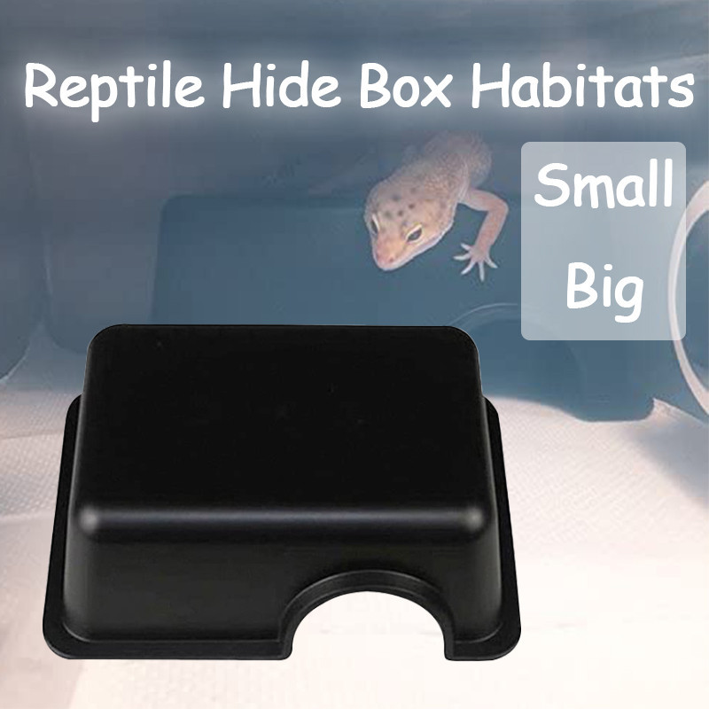 Reptile Hidebox Hideout Box Plastic Cave for Snakes Lizards Leopard ...