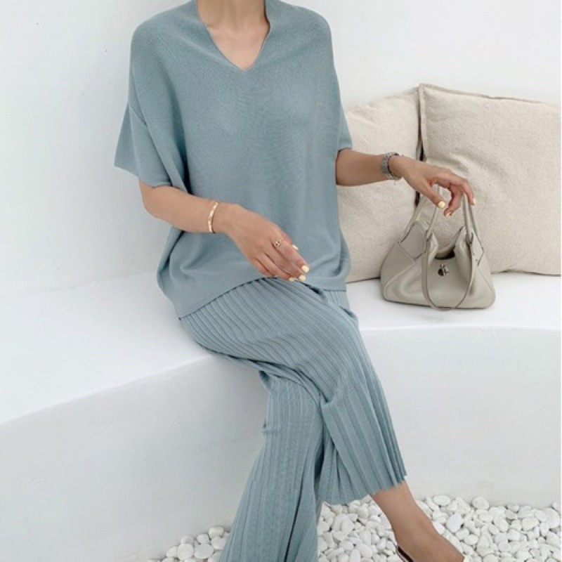 Only.Fashion Korean Knitted Terno Gater Pants 1246 | Shopee Philippines