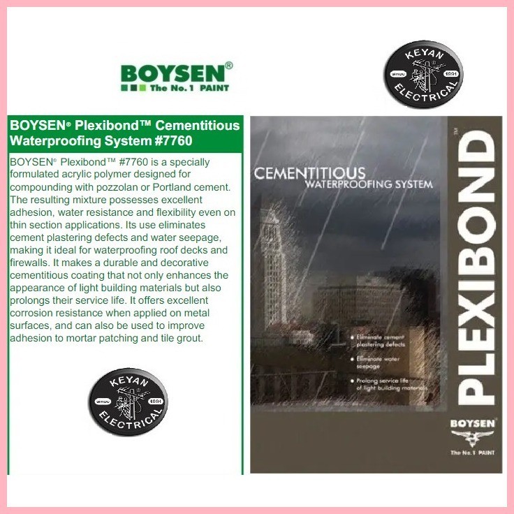BOYSEN PLEXIBOND B-7760 Cementitious WATERPROOFING System 4LT GALLON | Shopee Philippines