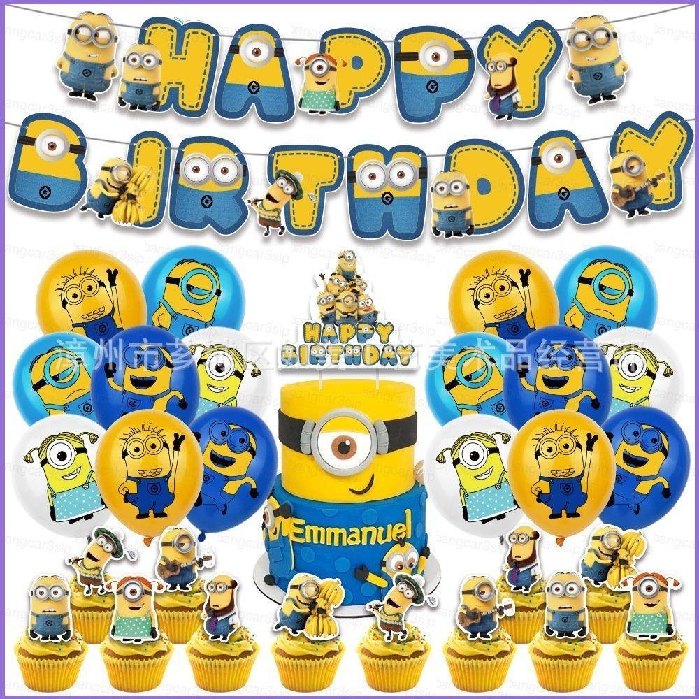 Despicable Me Minions Theme kids birthday party decorations banner cake ...