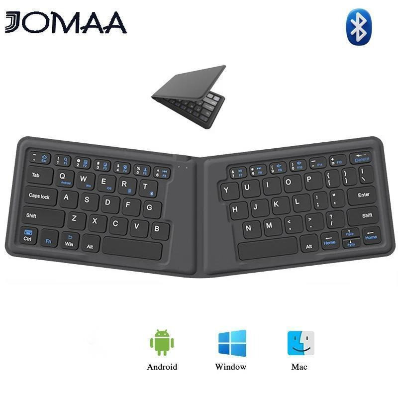 Jomaa Foldable Wireless Keyboard Mini Bluetooth Compati Rechargeable Keyboard Ergonomics Folding