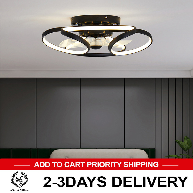 Modern ceiling fan light frequency conversion remote control three ...