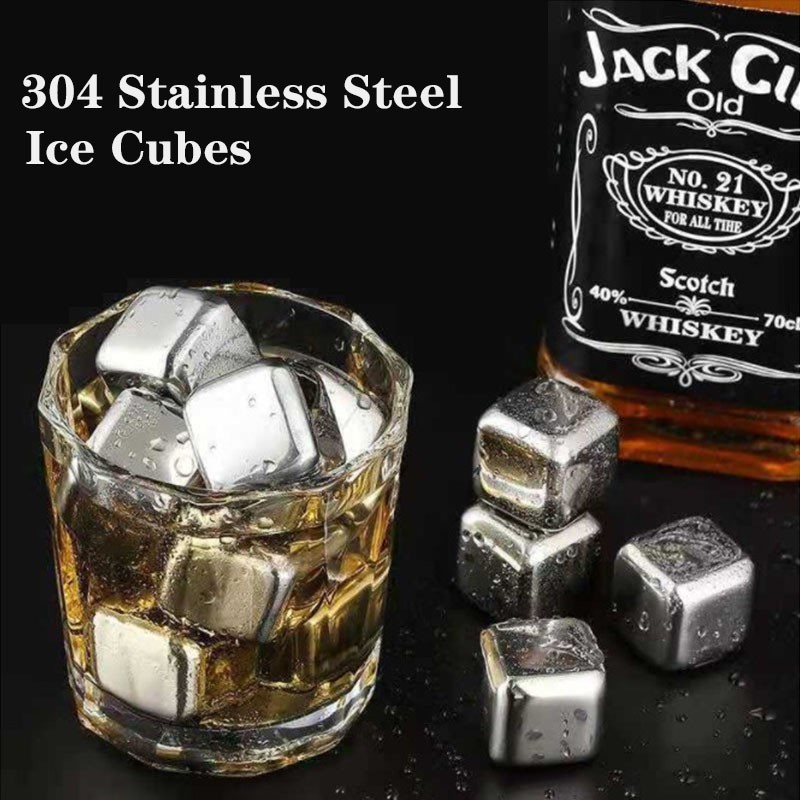 304 Stainless Steel Ice Cube Rust-Free Ice Cubes Reusable Ice Cubes ...
