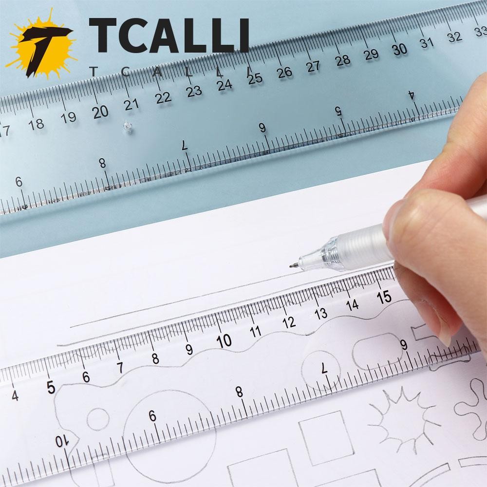 TCALLI Straight Ruler, Multifunction Plastic Measuring Ruler, Desk ...