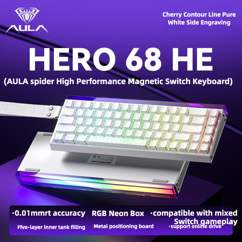 READY STOCK! AULA HERO68 HE HERO84 8K Magnetic Switch Gaming Mechanical ...