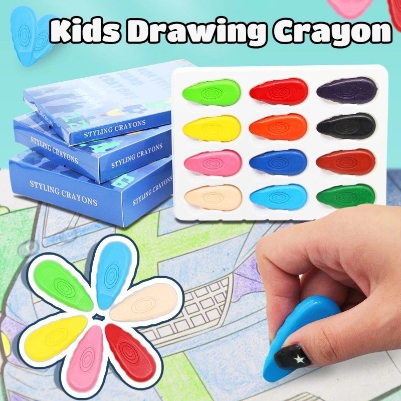12/24/36Pcs Crayons Set Water Drop Shape Crayon Painting Coloring Set ...