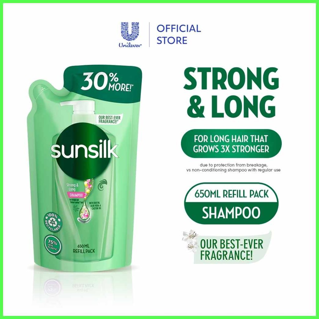 Sunsilk-E)Strong(c+&:QR%Long_AG%Shampoo_lE%Refill_fy%Pack_cc%650ml ...