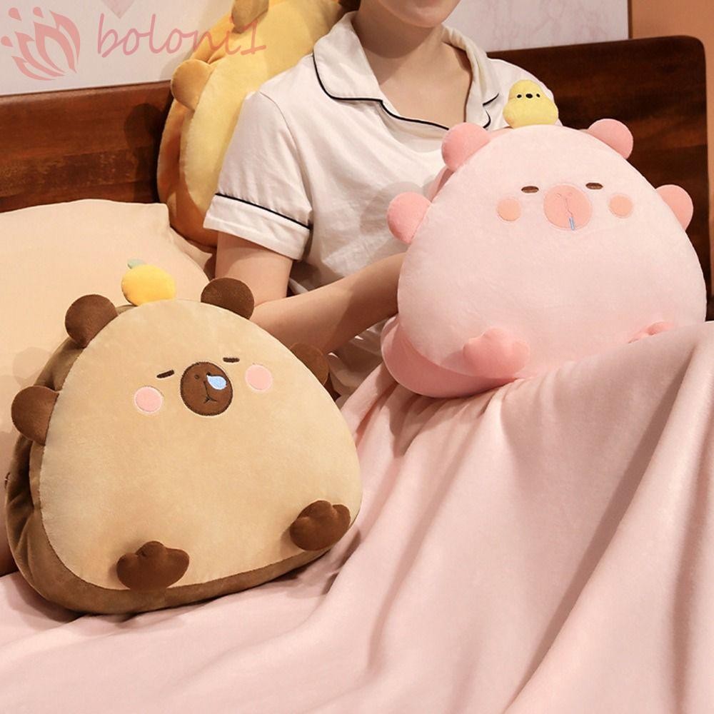 [COD] Capybara Throw Pillow, 3-in-1 Air Conditioning Blanket Cartoon Hand Warmer, Cute Toy ...