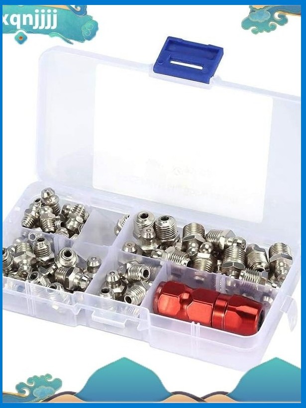61Pcs/Set Grease Fitting Pack M6/M8/M10 Metal Nipple Mechanical ...