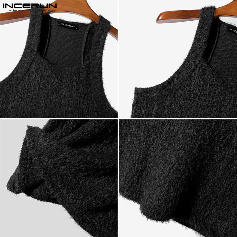 INCERUN Men Vintage Daily Casual Solid Color Sleeveless Fashion Tanks ...
