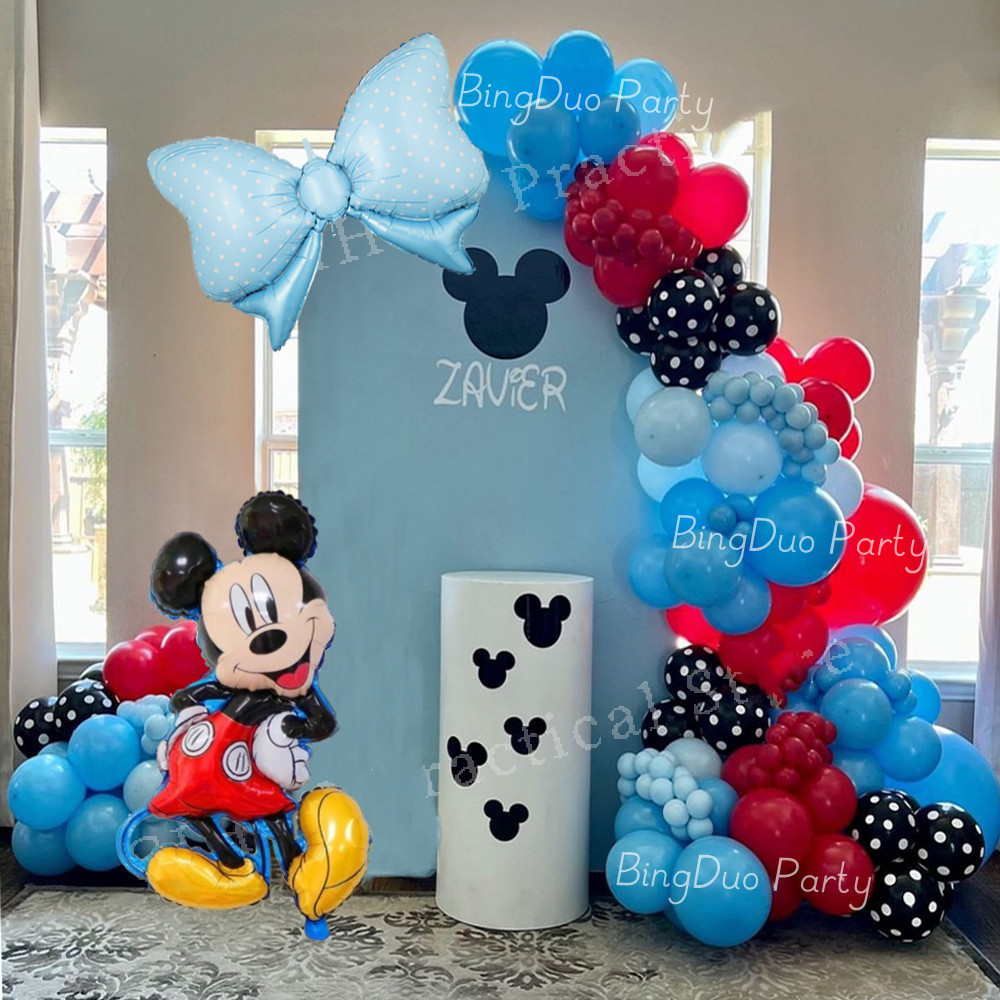 Disney Mickey Mouse Balloon Garland Arch Kit Pink Bow Foil Balloon ...