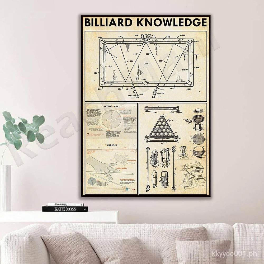Billiards words posters, billiards wall art, decorative room bar games ...