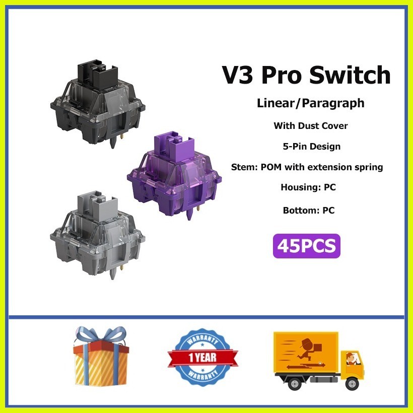 ♞AKKO V3 Pro Cream Black/V3 Pro Lavender Purple/V3 Pro Silver Switch ...