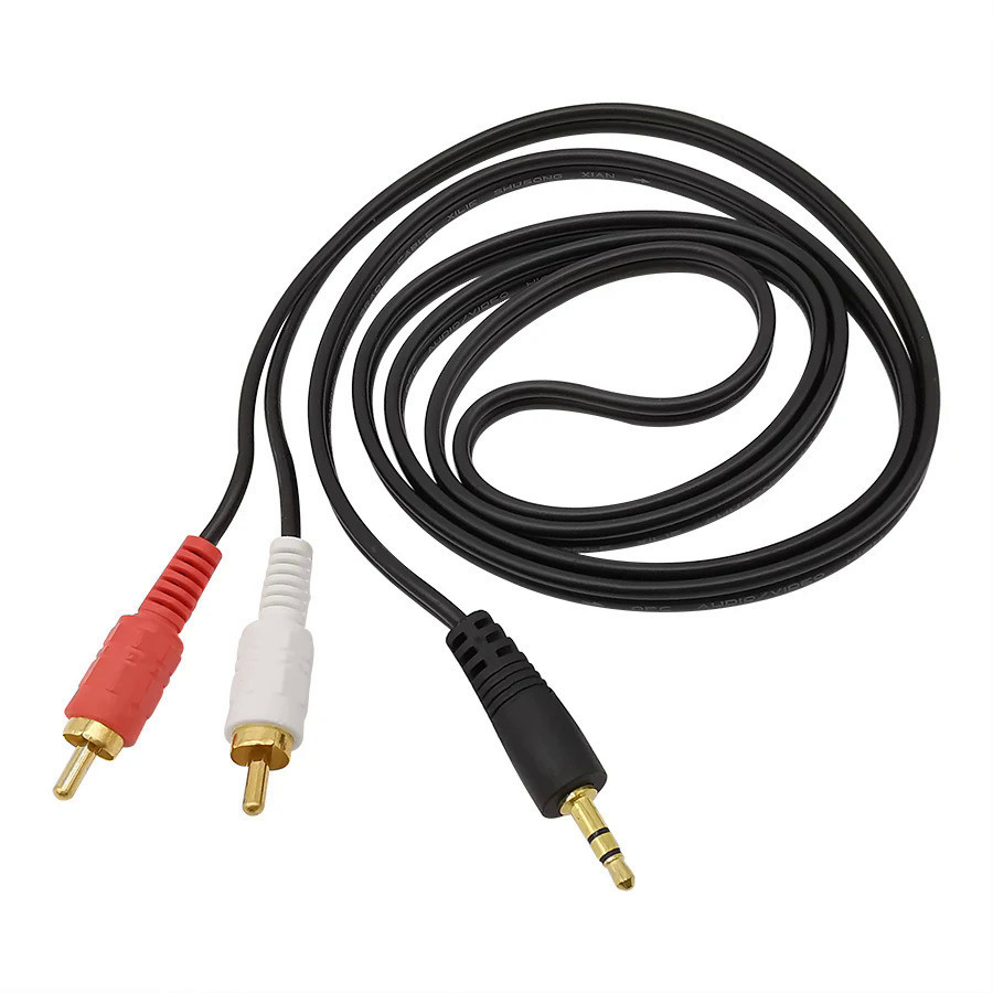 1.5M 3.5mm Plug to 2 RCA Male Connector Music Stereo Adapter Cable ...