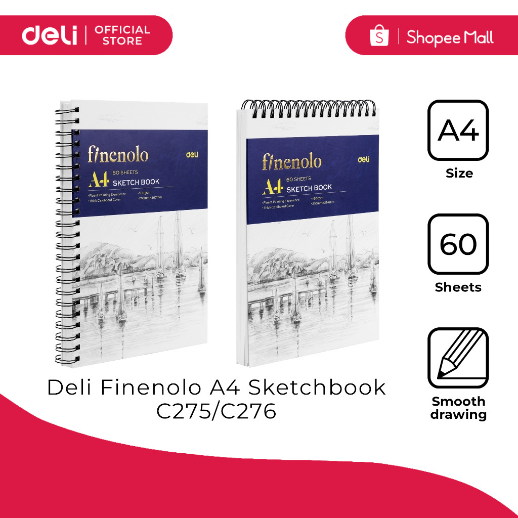 Deli C275/C276 Finenolo A4 Sketchbook | Shopee Philippines