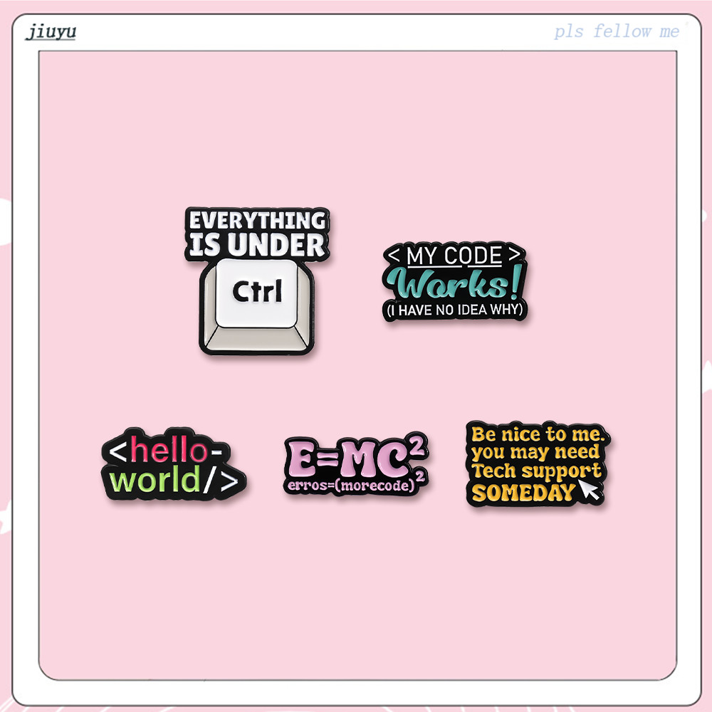 Programming First Code Hello World Enamel Brooch Keyboard Everything Is ...
