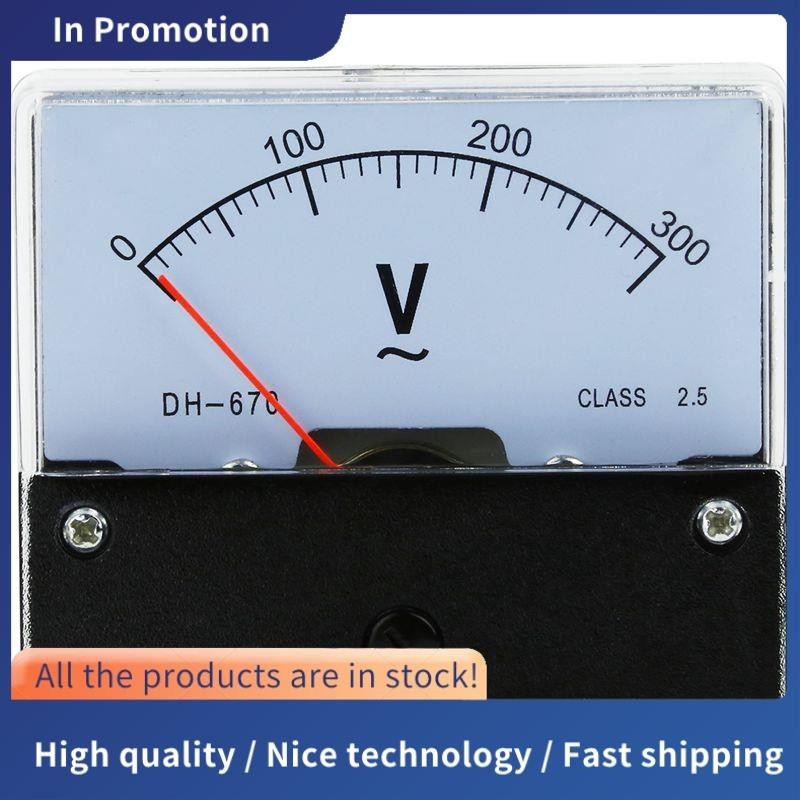Rectangle AC 0-300V Gauge Analog Voltage Panel Meter Voltmeter DH670 ...