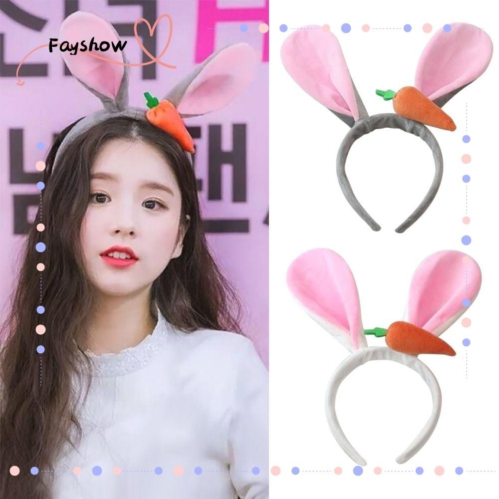 Fay Easter Bunny Headband Plush Soft Bunny Ears Hairbands 2024 Bunny Ears Cute Rabbit Ears