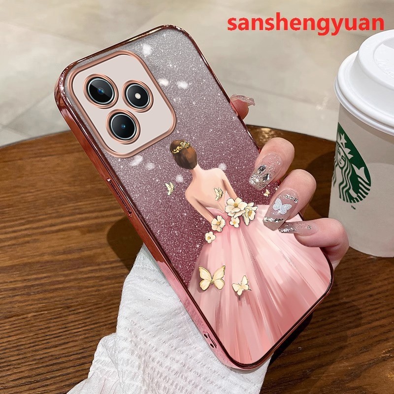 Casing realme C53 REALME C51 phone case features a soft gold edged ...