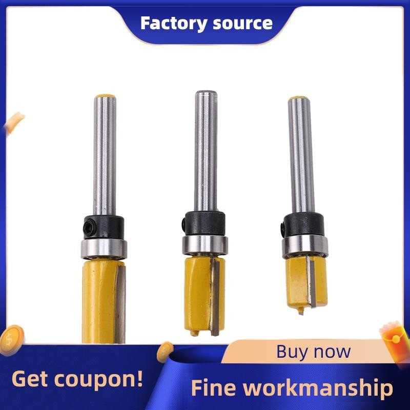 3Pcs 1/4 Inch Flush Trim Router Bit Pattern Bit Top & Bottom Bearing 1/ ...
