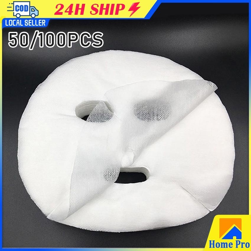 50/100pcs Face Mask Paper Disposable Cotton Non-Woven Fabric DIY Facial ...