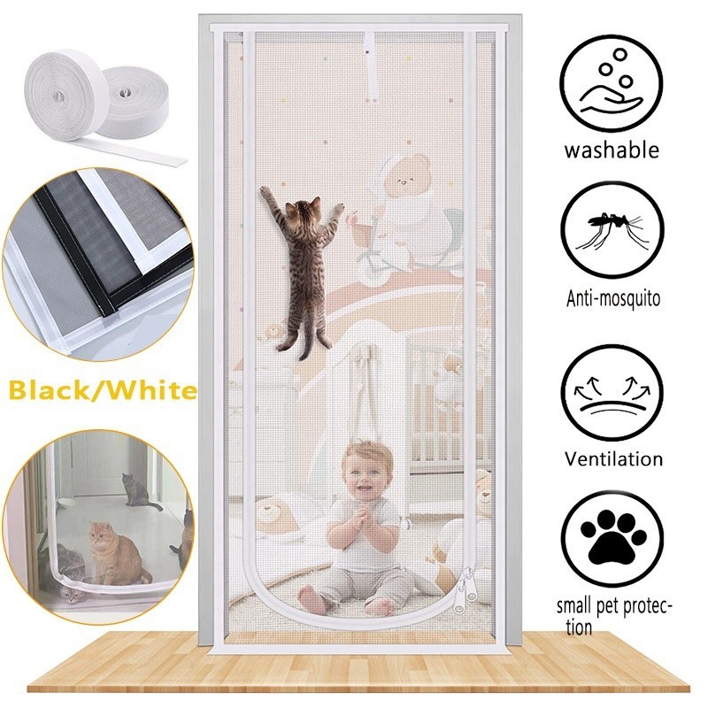 Pet Screen Door Curtain Anti-mosquito Net Fly Insect Screen Mesh Heavy ...