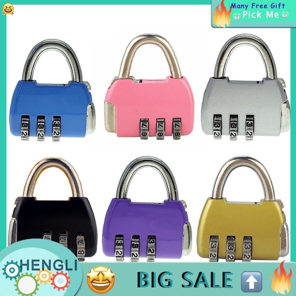 Hengli Padlock 3 Digit Combination Lock Security Heavy Duty Zinc Alloy ...