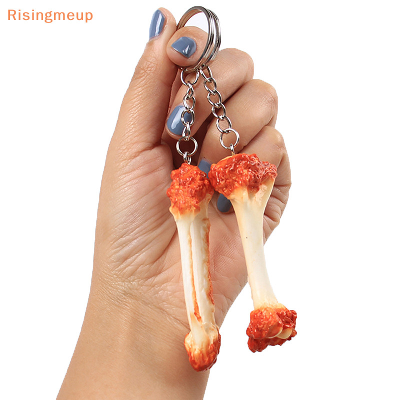[Risingmeup] PVC Chicken Wing Bone Charm Simulated Chicken Leg Bone Key ...