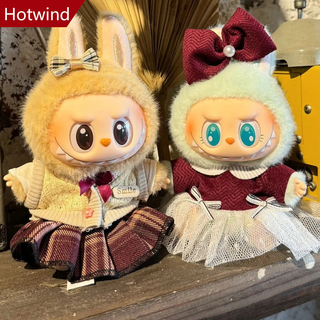 HW (Cloth Only) For 17cm Labubu Set Retro Style Hat Set Artistic Style ...