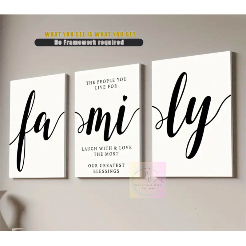 6MM PVC/SINTRA BOARD HOME FRAME ART WALL DECOR MINIMALIST FAMILY ART 3 ...