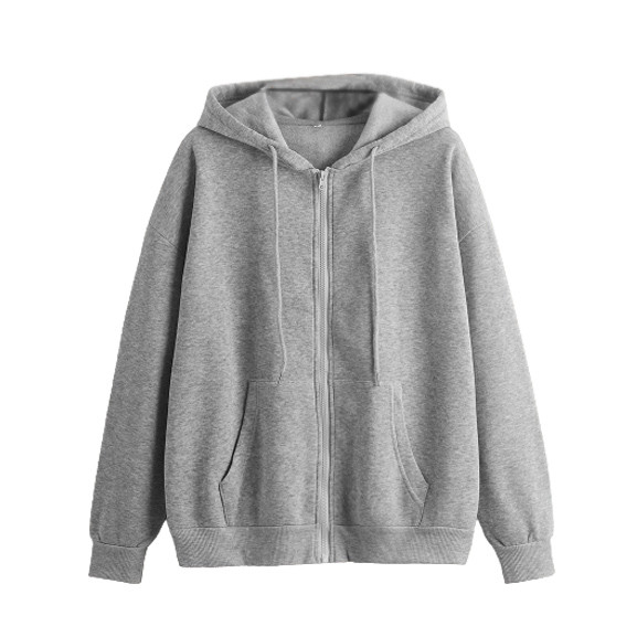 plain jacket cotton with zipper with hood Unisex、With hood、Zipper Hood ...
