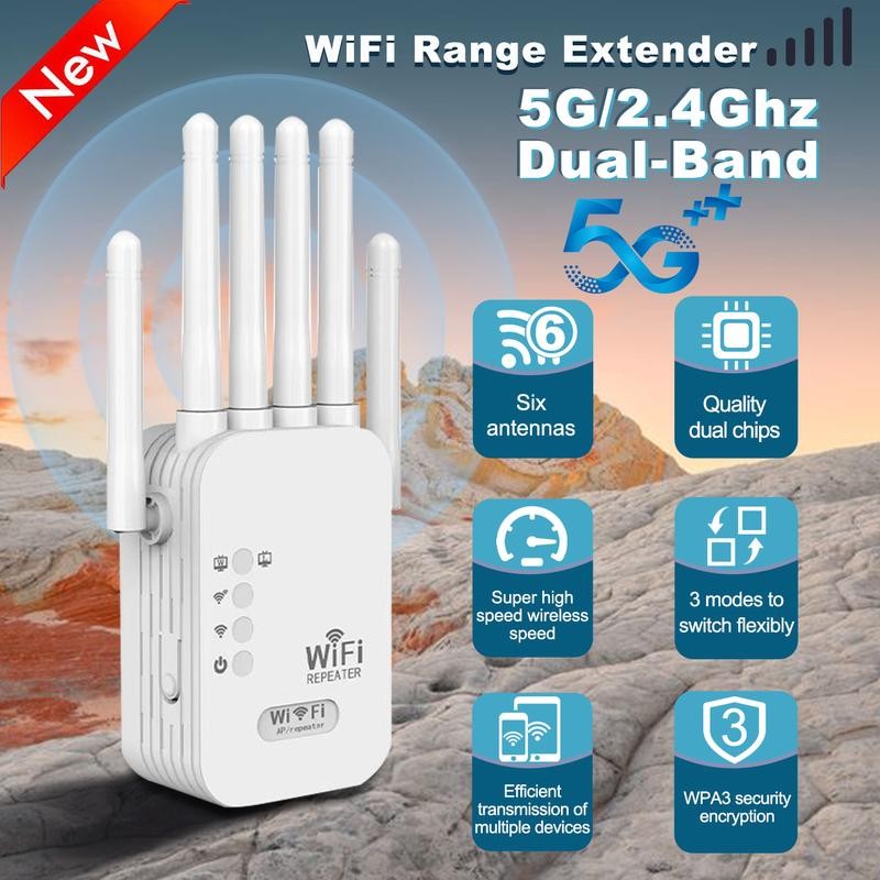 300Mbps Wireless WIFi Repeater 6 Antenna High Speed WiFi Extender ...