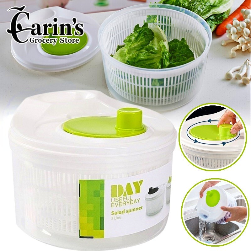 Salad Spinner Vegetable Dryer with Bowl Lettuce Fruit Washer Crisper ...