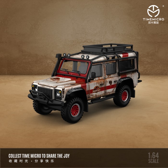 Time Micro 1:64 Land Rover Defender Jurassic Park Rust Version Limited ...