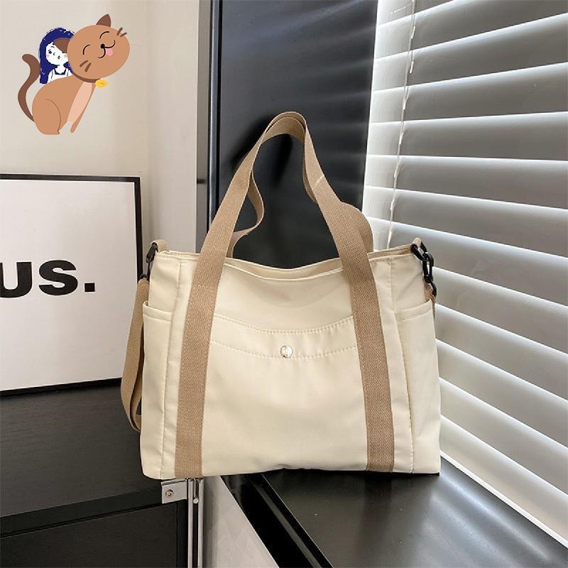 Large Capacity Canvas Solid Tote Bag Versatile Handbag for Commuter ...