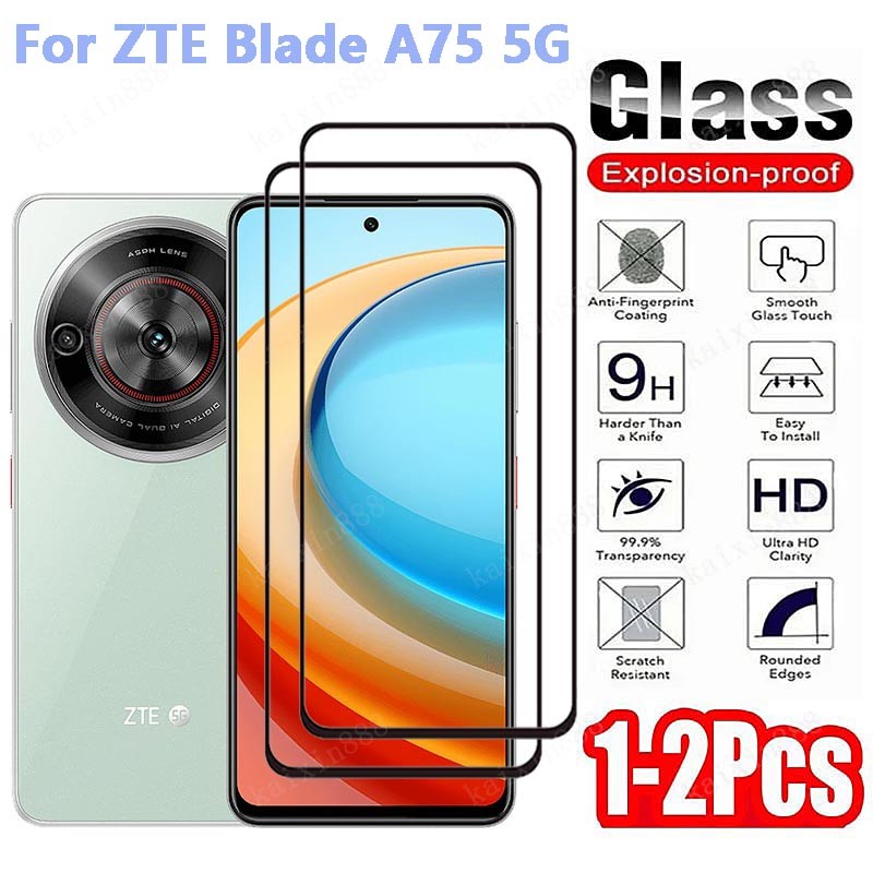 1-2 PCS Tempered Glass Protective Film for ZTE Blade A75 A55 A35 A73 ...