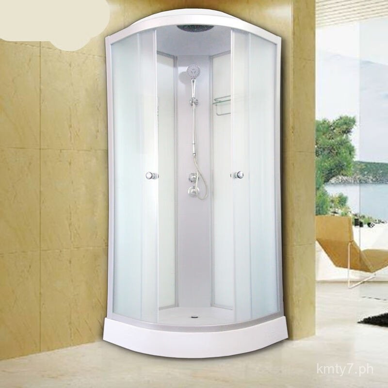 Shower Enclosure with Integrated Curved Fan Shape, Steam Bath Enclosed ...