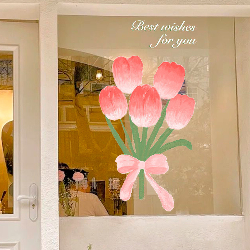 Home/shop Glass Door Stickers Small Flower Pattern Window Decals Anti ...