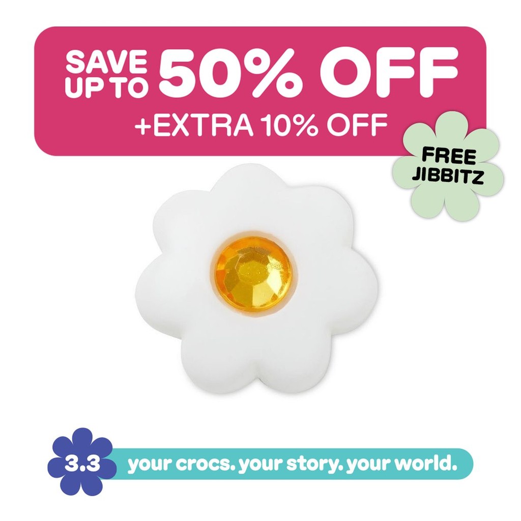 Crocs Jibbitz Tiny White Flower | Shopee Philippines