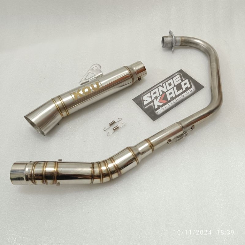 Kou mahachai SUPER open spec pipe 1set and big elbow for tmx 125 tmx ...
