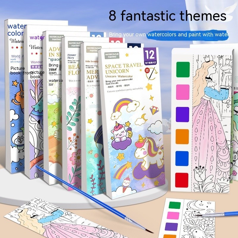 KIds Watercolor Coloring Book Sticky Notes Graffiti Drawing Coloring ...