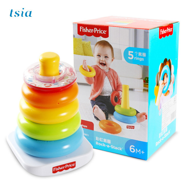 G7 Wooden Stacking Rings Baby Stacker Kids Toy Stack Up Tower Ring ...