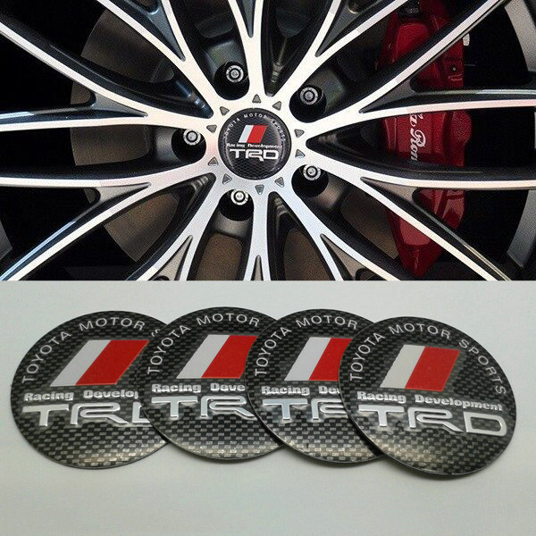 4Pcs 56.5mm TRD Wheel Center Hub Cap Logo Badge Stickers For Toyota ...